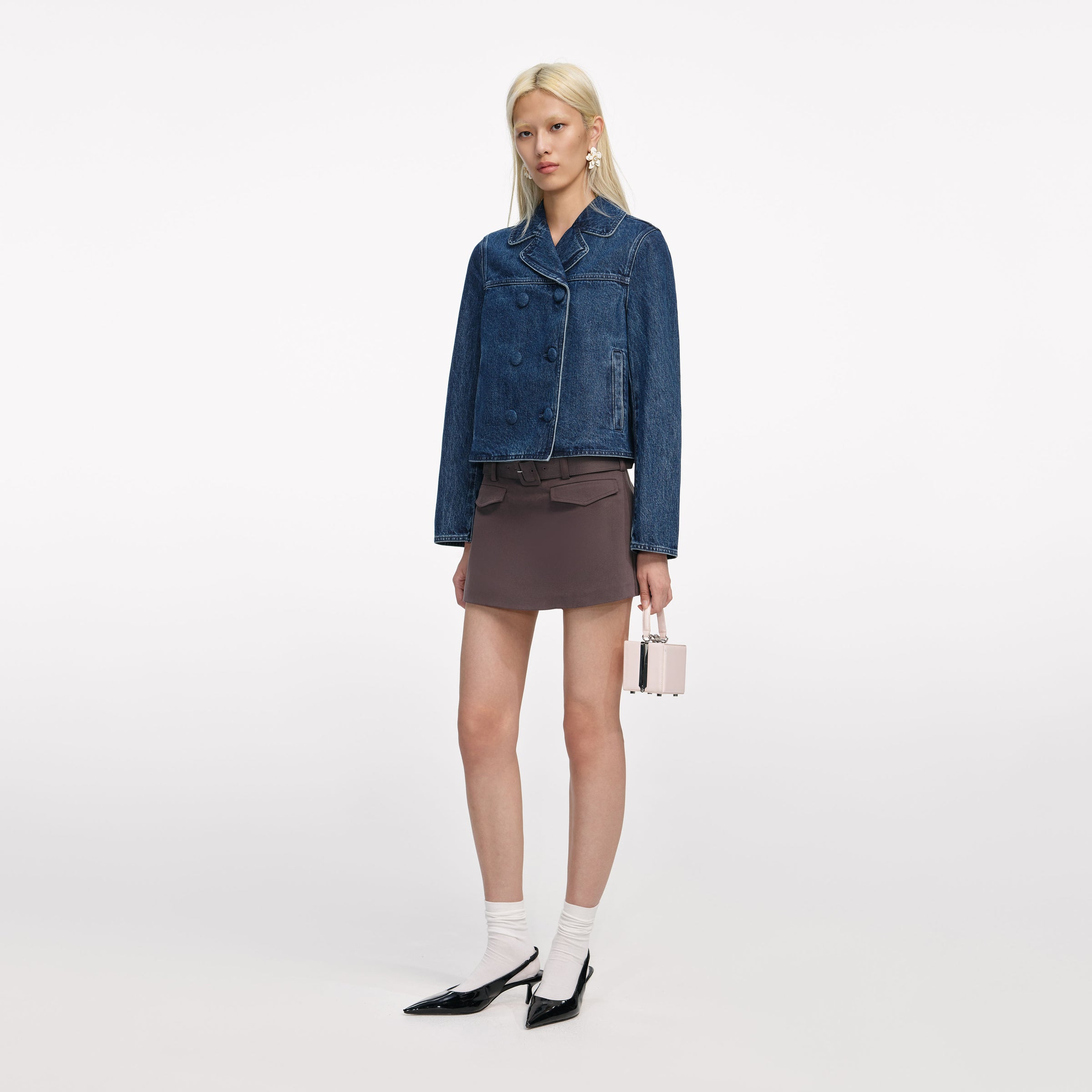 Double Breasted Denim Jacket – self-portrait-US