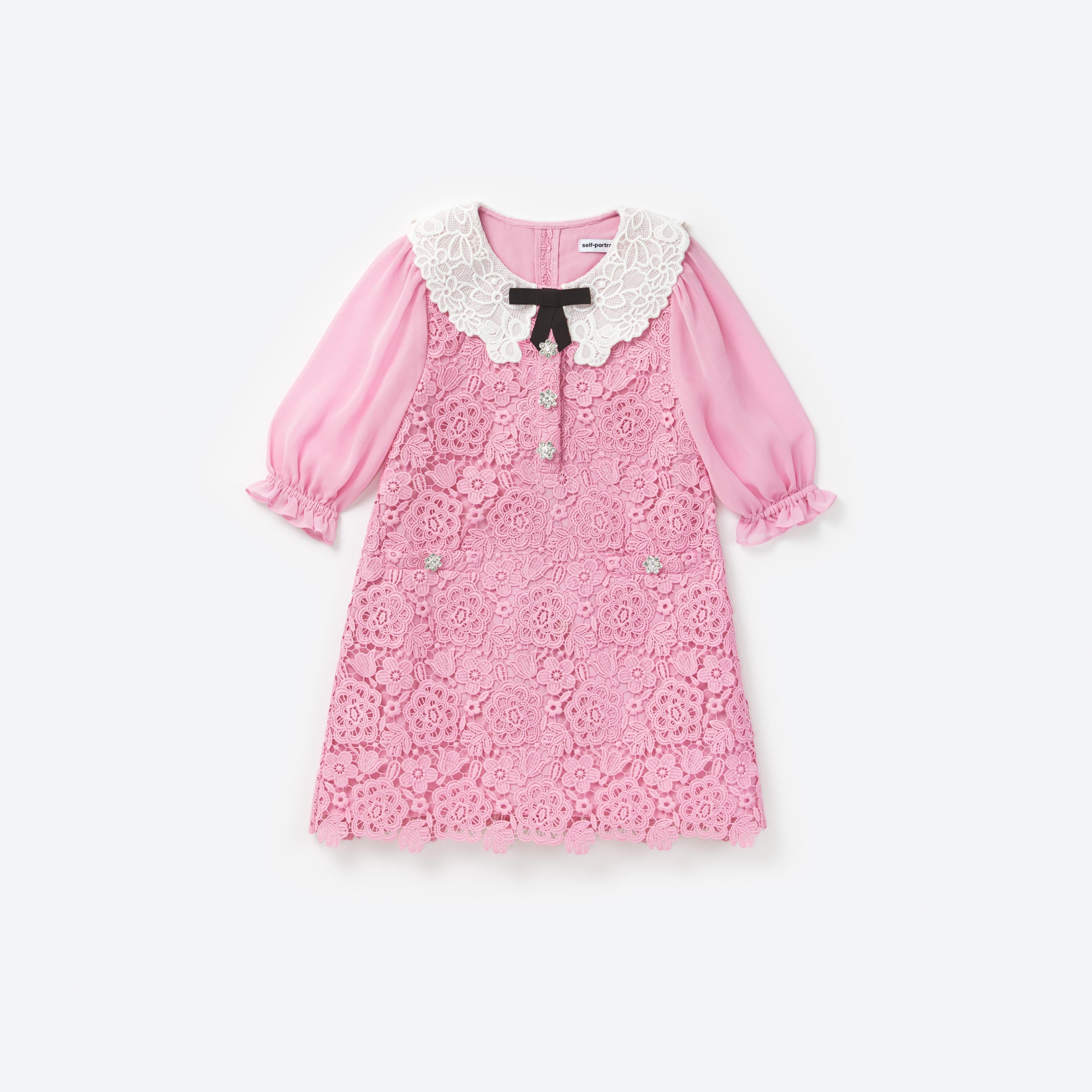 Pink Lace Collar Dress – self-portrait-US