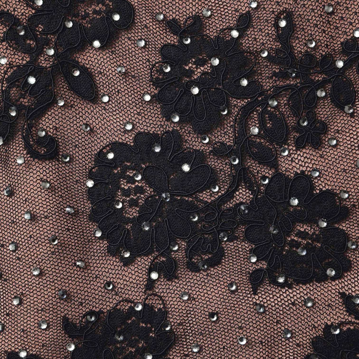 Black Rhinestone Lace Maxi Dress – self-portrait-US