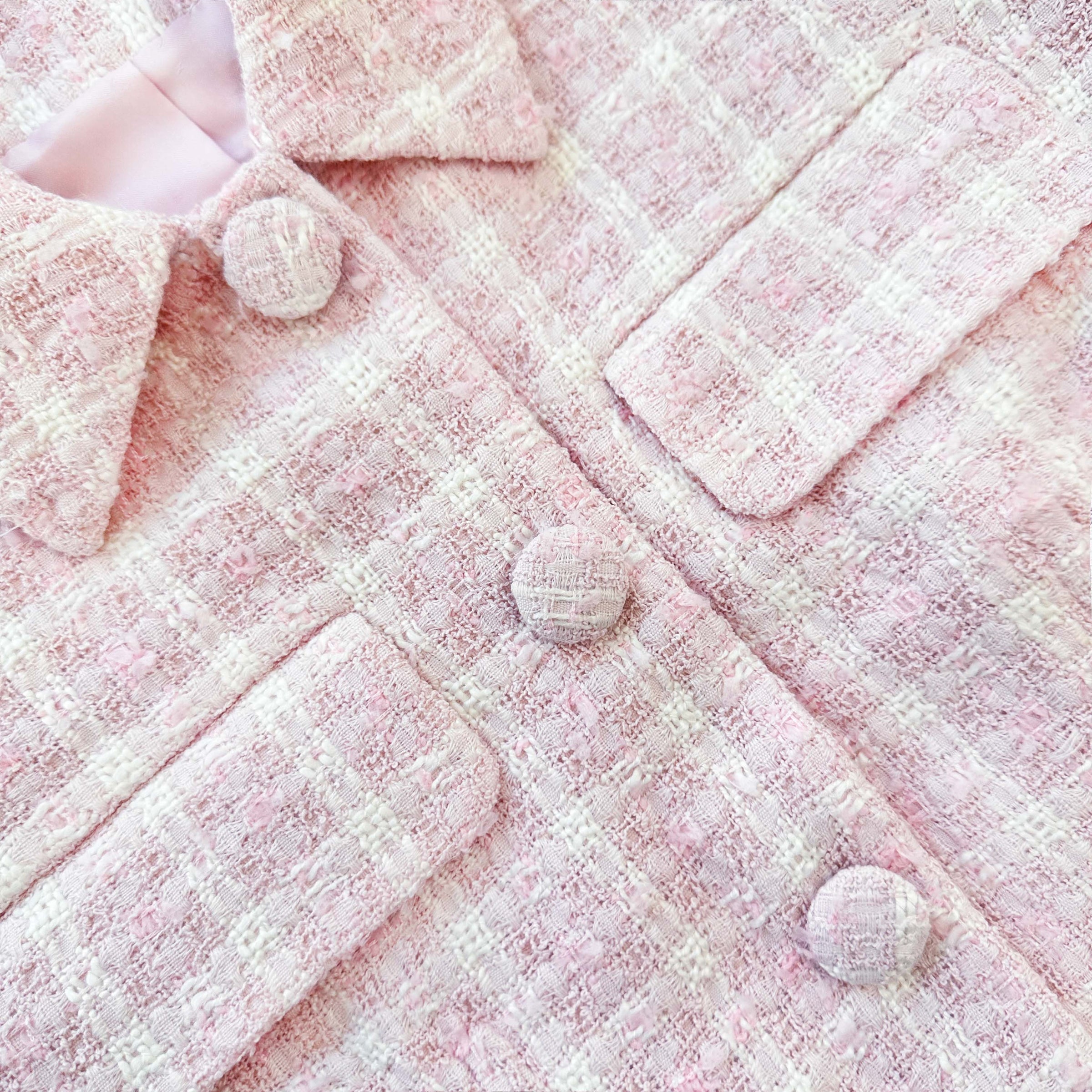 Pink Boucle Checked Mini Dress – self-portrait-US